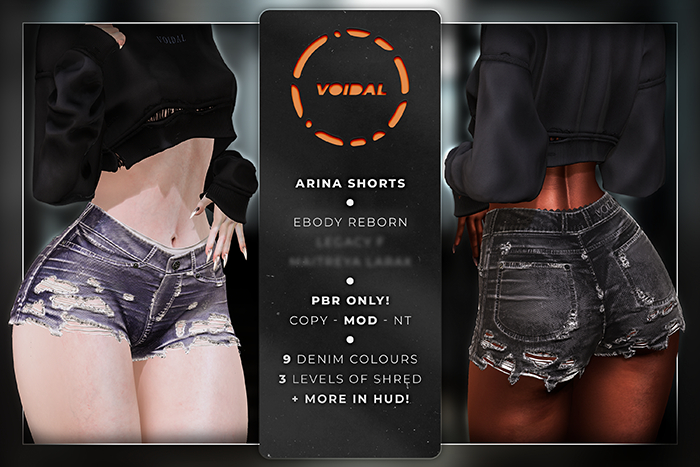 Second Life Marketplace - VOIDAL - Arina Shorts (eBody Reborn)